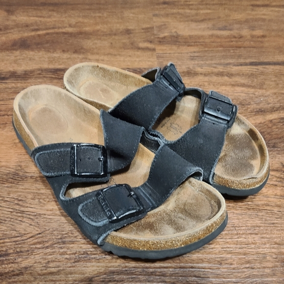 Birkenstock | Shoes | Birkenstock Betula Black Suede Arizona Sandals ...